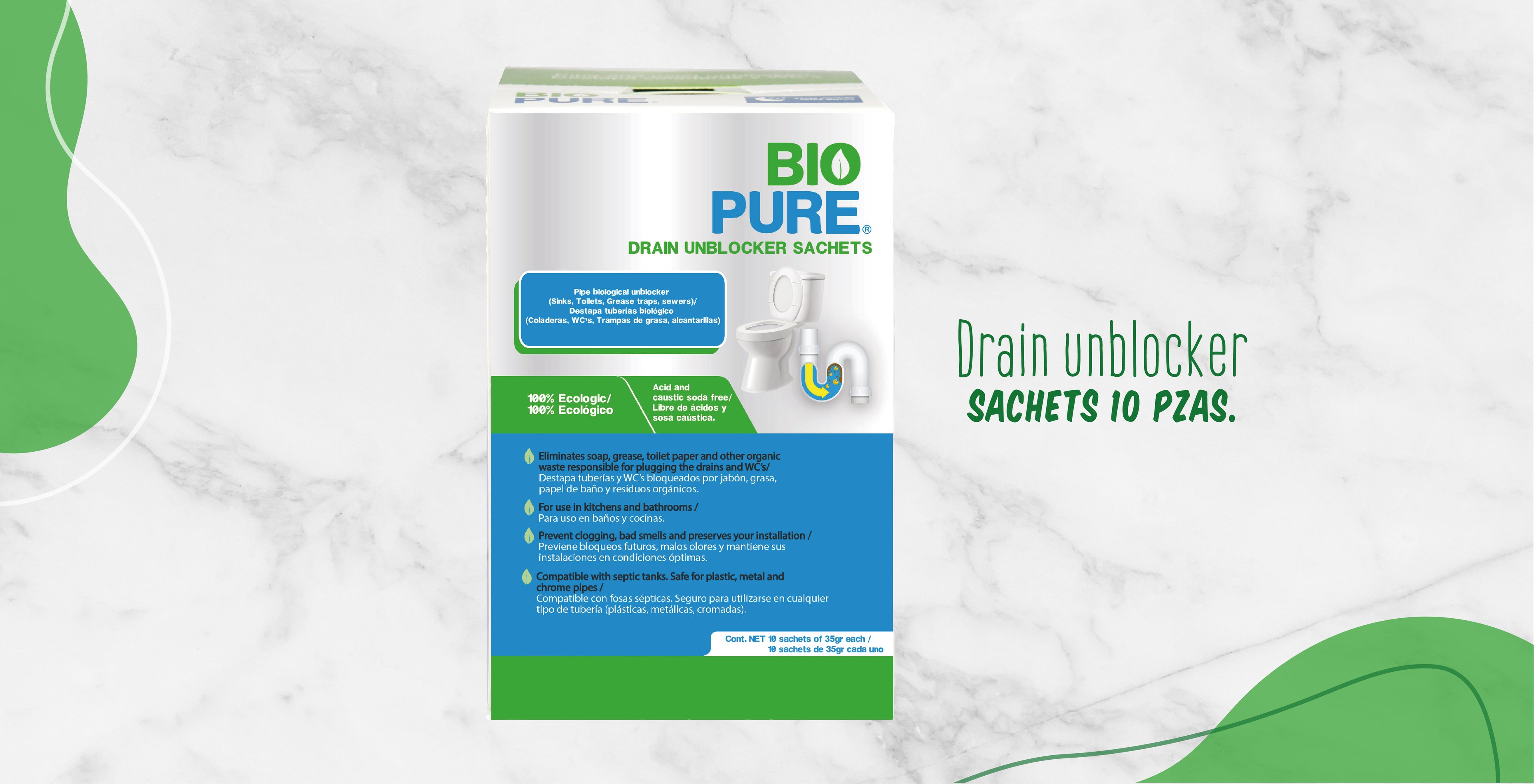 Drain Unblocker Sachets - Destapacaños y tratamiento preventivo para W ...